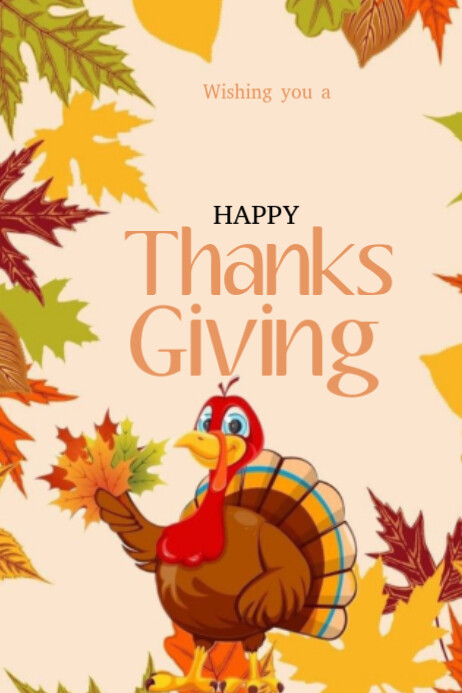 Yellow Floral Thanksgiving Day Poster Templat | PosterMyWall