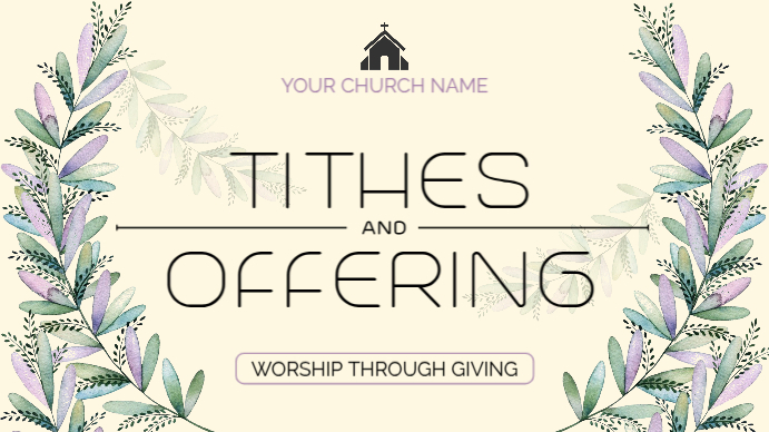 Yellow Floral Tithes And Offering Digital Display (16:9) Template | PosterMyWall