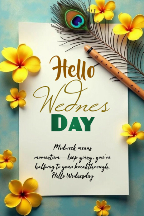 Copy of Yellow Floral Wednesday Post Poster | PosterMyWall