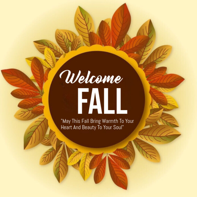 Yellow Floral Welcome Fall Instagram Post Template | PosterMyWall