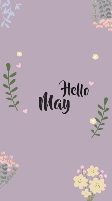 yellow flower and heart pink hello may instag Template | PosterMyWall