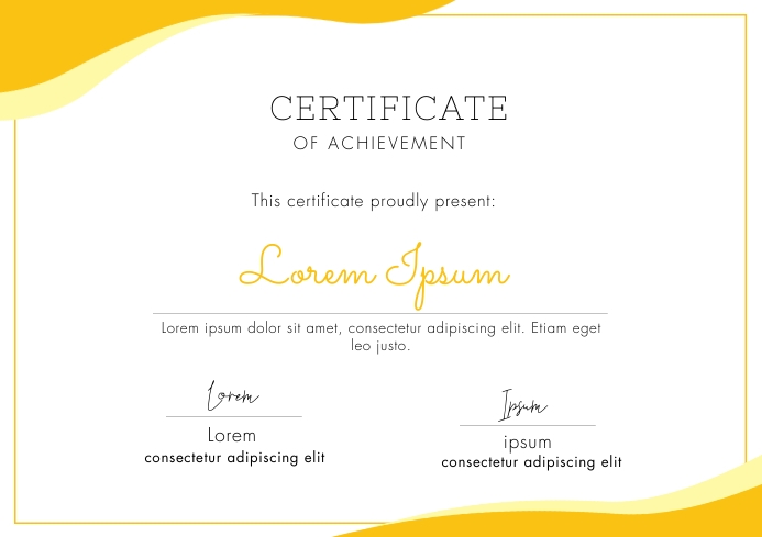 Yellow fresh certificate template | PosterMyWall