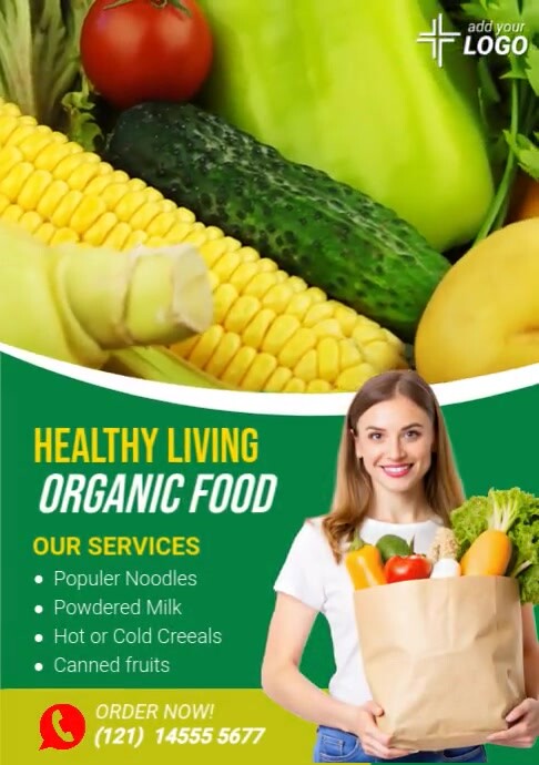Yellow Fresh Vegetable Ad Template A4 | PosterMyWall