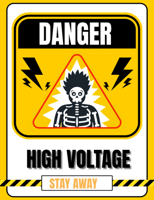 Yellow Futuristic Danger Zone Flyer (us Letter) Template | PosterMyWall
