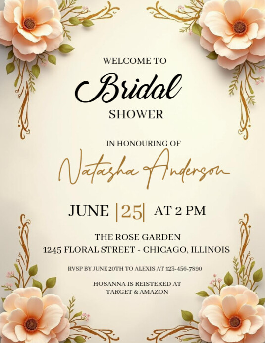 Yellow Futuristic Pink Floral Wedding Invitation Flyer (us Letter ...