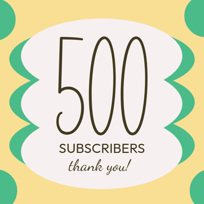 Yellow Geometric 500 Subscribers Thank You Instagram Post Template ...