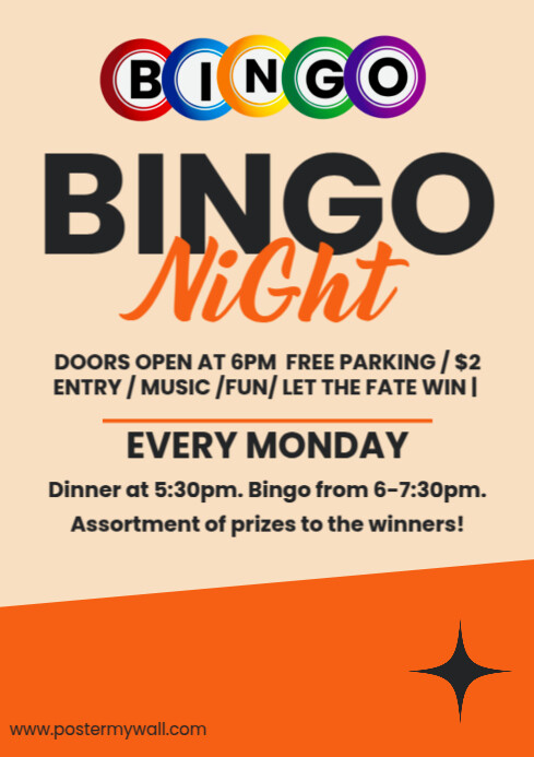 Yellow Geometric Bingo Night Event Invitation A4 Template | PosterMyWall