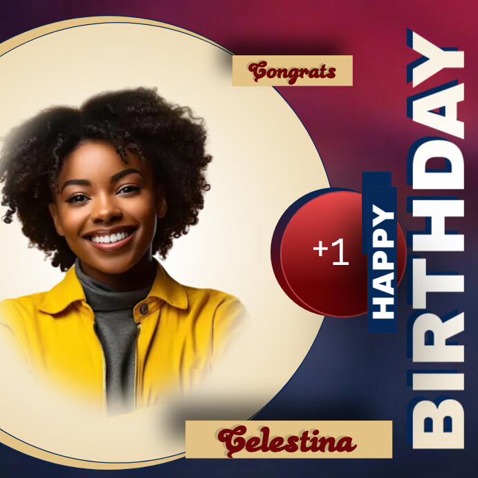 Yellow Geometric Birthday Flyer Square (1:1) Template | PosterMyWall