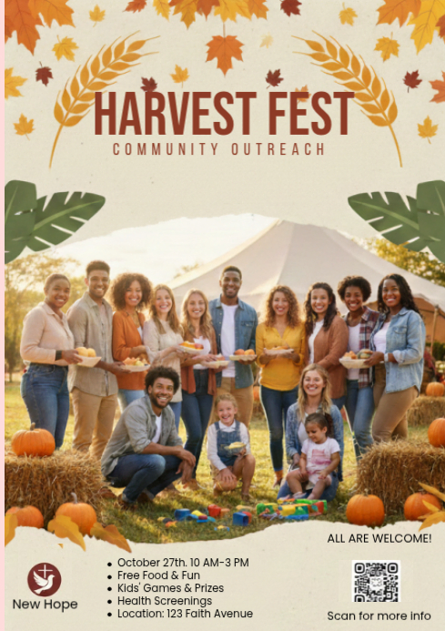 Yellow Geometric Chruch Sunday Worship Service A4 Template | PosterMyWall