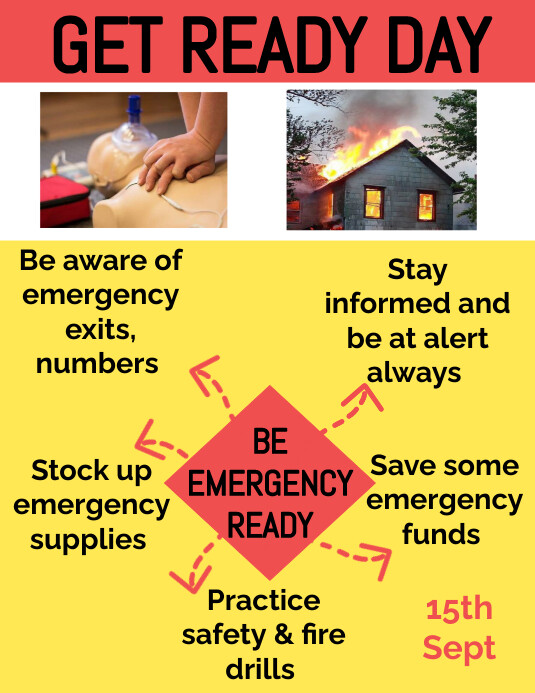 Copy of Yellow Geometric Get Ready Day Flyer (us Let | PosterMyWall