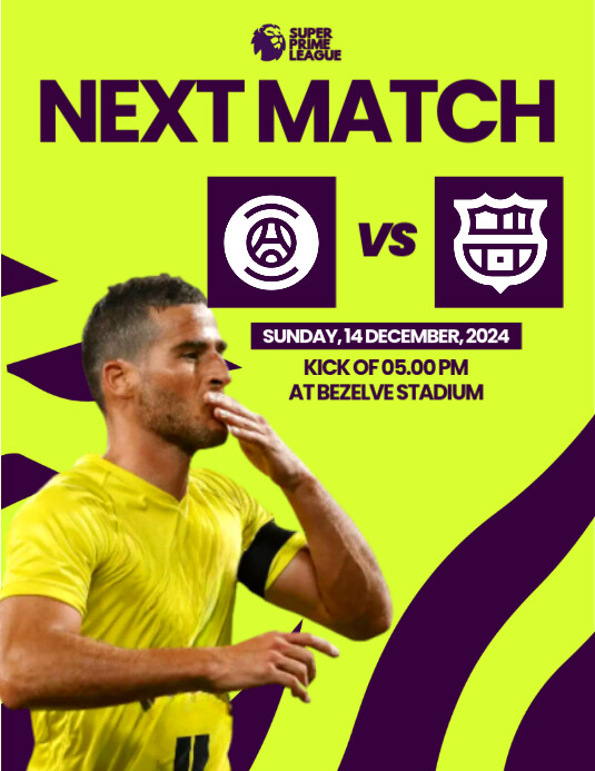Copy of Yellow Geometric Next Match Soccer Flyer (us Letter) | PosterMyWall