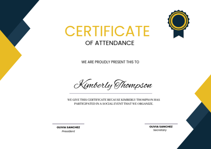 Yellow Geometry Training Awarding Certificate Template | PosterMyWall