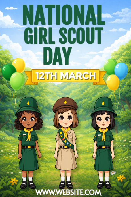 Yellow Girl Scout Day Poster Template | PosterMyWall