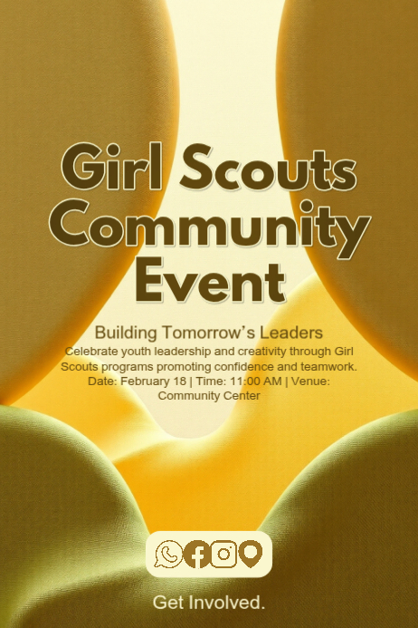 Yellow Girl Scouts Community Event Poster Template | PosterMyWall