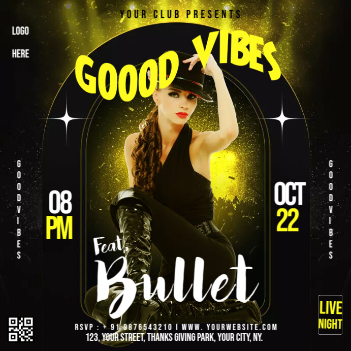 Copy of Yellow Good Vibes ads | PosterMyWall