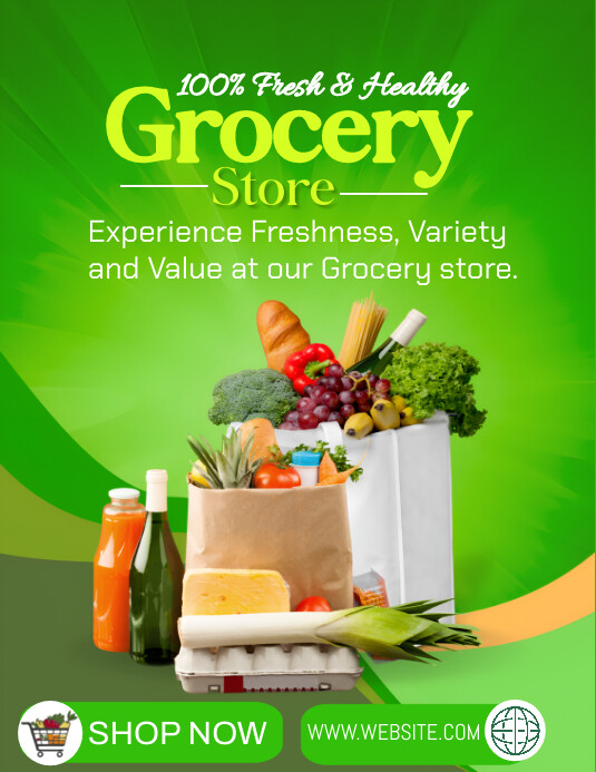 Yellow Gradient Grocery Store Flyer (us Lett Template | PosterMyWall