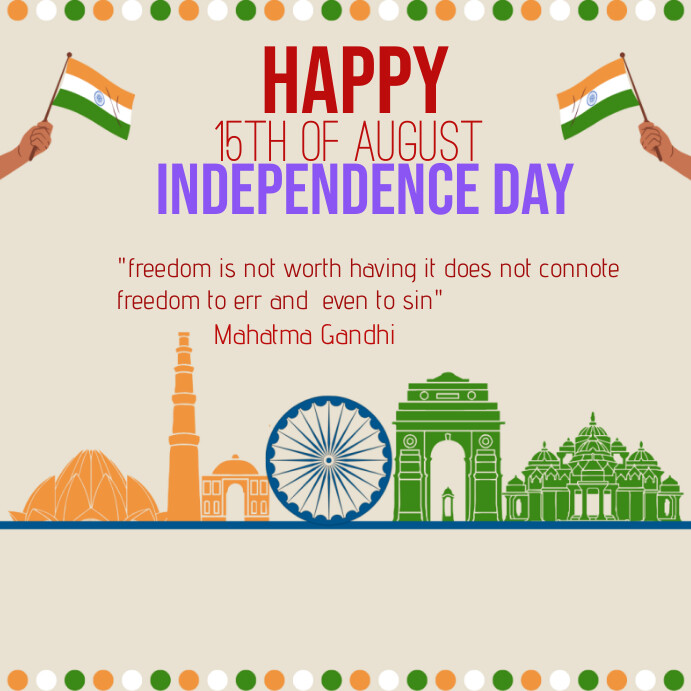 Modèle Yellow Gradient Happy Independence Day Of Ind | PosterMyWall