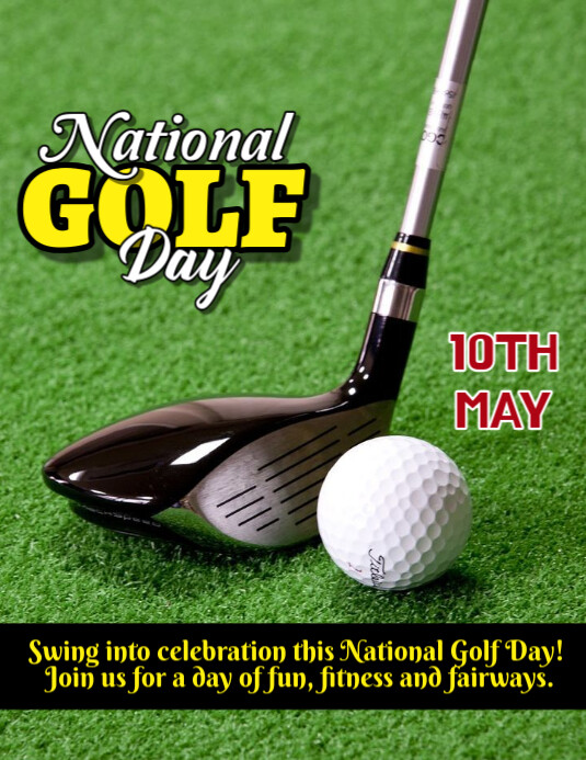 Yellow Gradient National Golf Day Flyer (us Letter) Template | PosterMyWall
