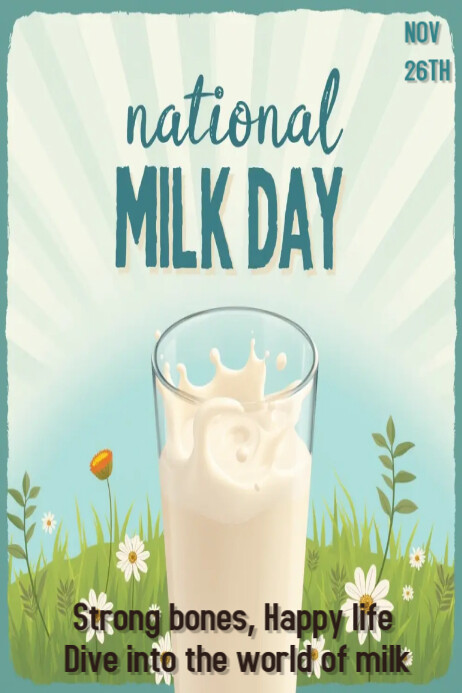 Yellow Gradient National Milk Day Poster Template | PosterMyWall