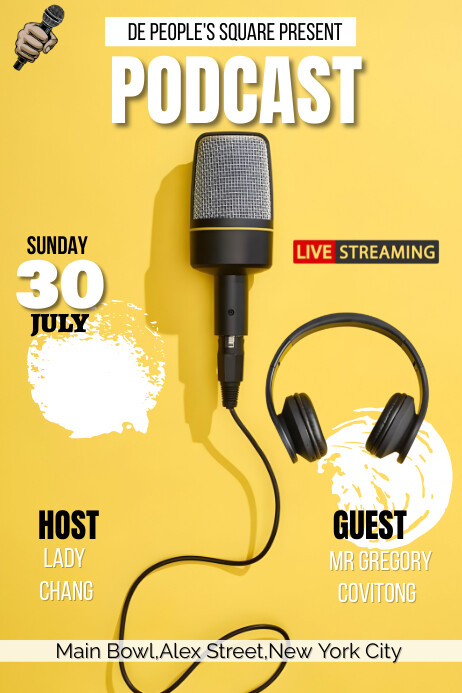 Yellow Gradient Podcast Talk Show Poster Template | PosterMyWall