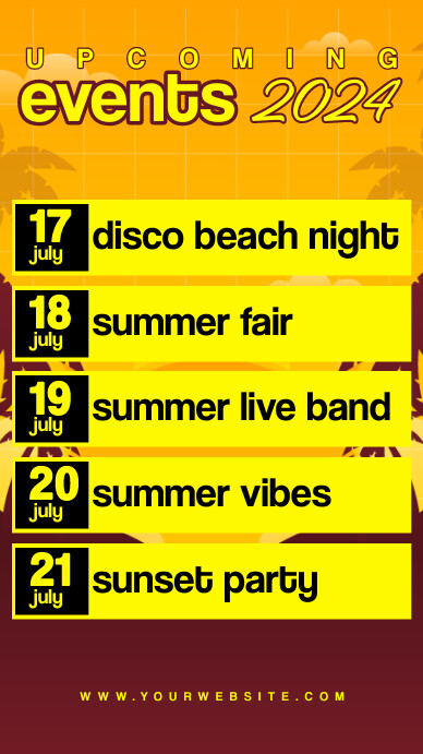 Yellow Gradient Upcoming Events Instagram Sto Template | PosterMyWall