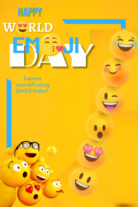 Plantilla de Yellow Gradient World Emoji Day Poster | PosterMyWall