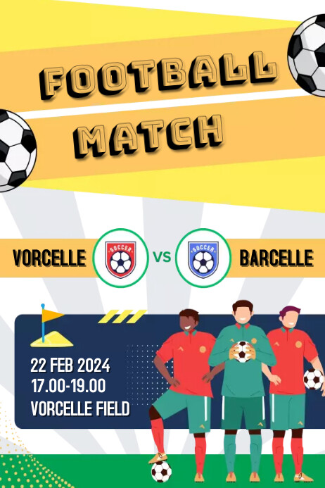 Yellow green football match Template | PosterMyWall
