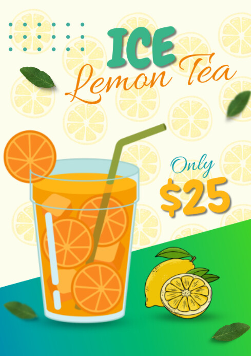 yellow green ice lemon tea Modelo | PosterMyWall