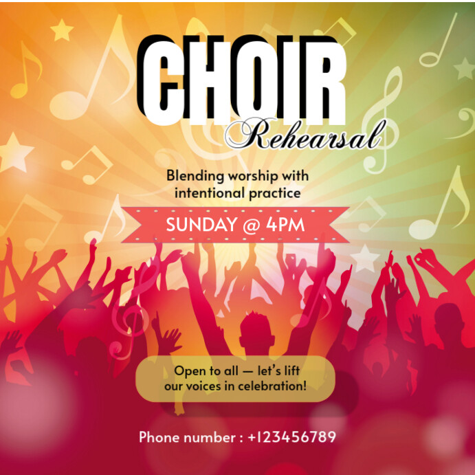 Copy of Yellow Green Red Choir Rehearsal Instagram Post | PosterMyWall