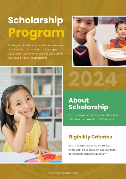 Yellow Green Scholarship Program Flyer Template | PosterMyWall