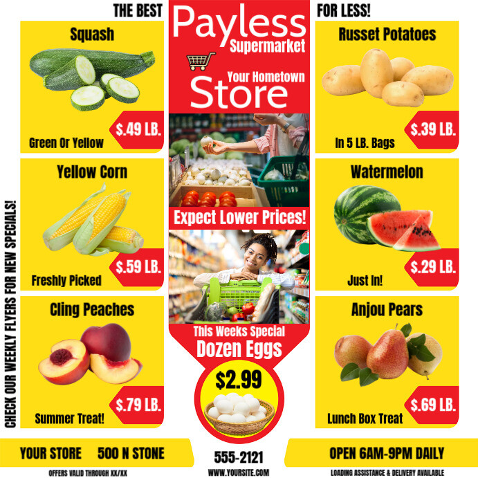 Copy of Yellow Grocery Store Instagram Post Sale Ad Flyer Instagram ...