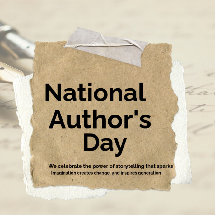 Yellow Grunge National Authors Day Instagram Post Template | PosterMyWall