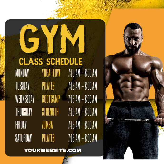 Copy of Yellow Gym Class Schedule | PosterMyWall
