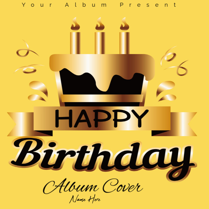 Yellow Happy Album Cover Template | PosterMyWall