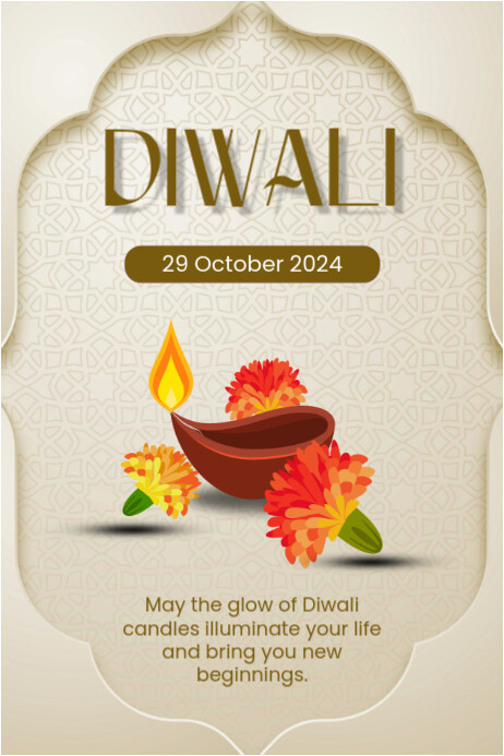 Yellow Happy Diwali Wishesh 2024 Poster Flyer Template Poster ...