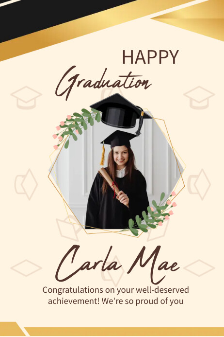 Modèle Yellow Happy Graduation Poster | PosterMyWall