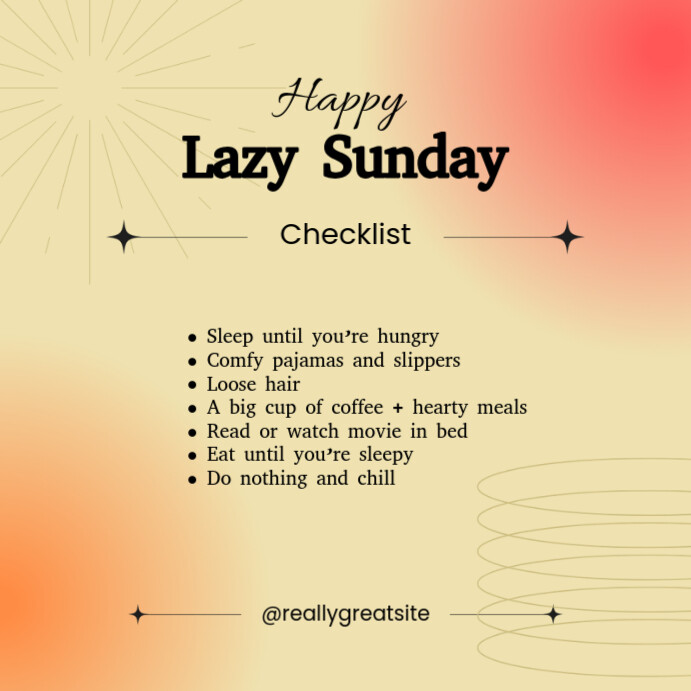 Plantilla de Yellow Happy Lazy Sunday Instagram Post | PosterMyWall