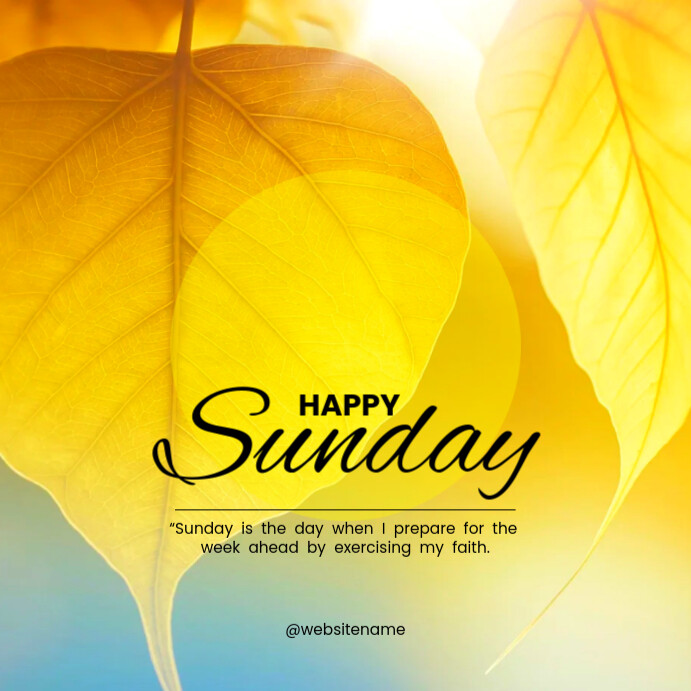 Yellow Happy Sunday Instagram Post Template | PosterMyWall