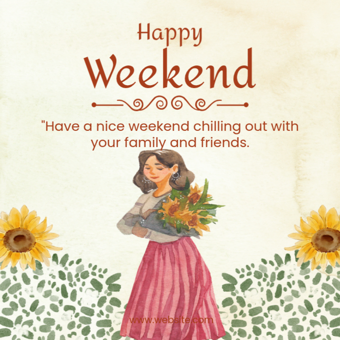 Yellow Happy Weekend Instagram Post Template | PosterMyWall