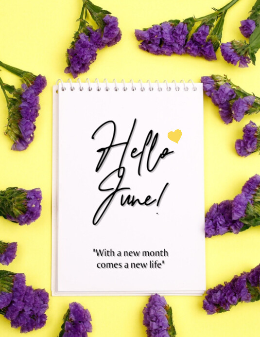 Copy of yellow hello june flyer | PosterMyWall