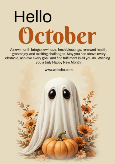 Copy of Yellow Hello October A4 | PosterMyWall