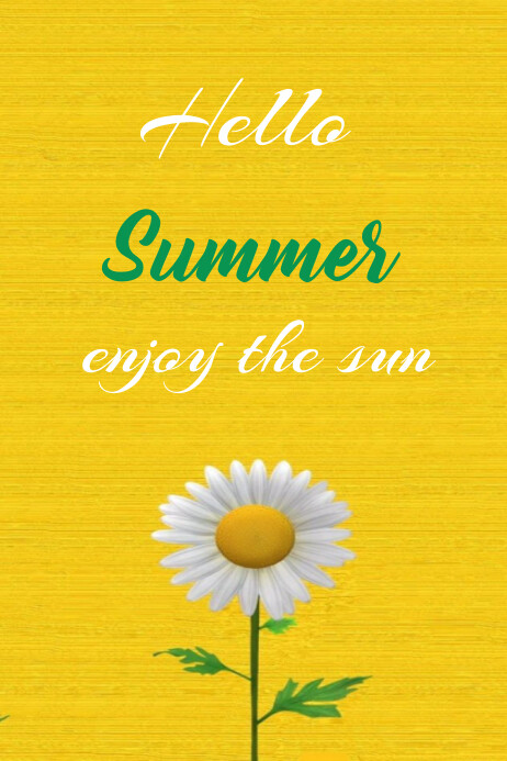 Yellow Hello Summer Poster Template | PosterMyWall
