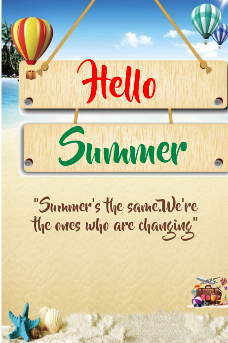 Yellow Hello Summer Poster Template | PosterMyWall