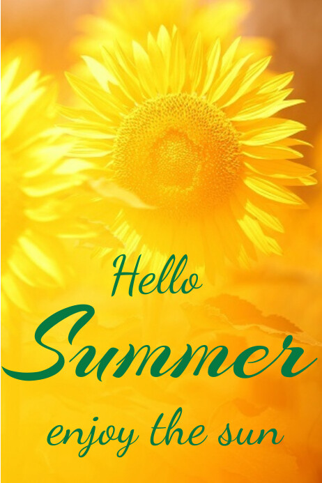 Yellow Hello Summer Poster Template | PosterMyWall