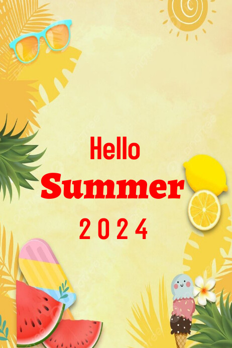 Yellow Hello Summer Poster Template | PosterMyWall