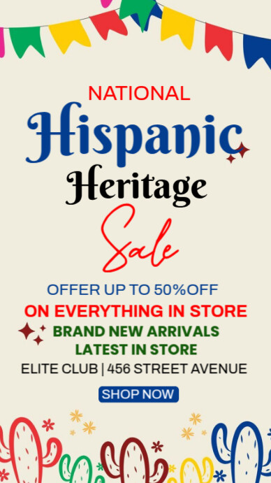Plantilla de Yellow Hispanic Heritage Month Sale Instagram Story ...