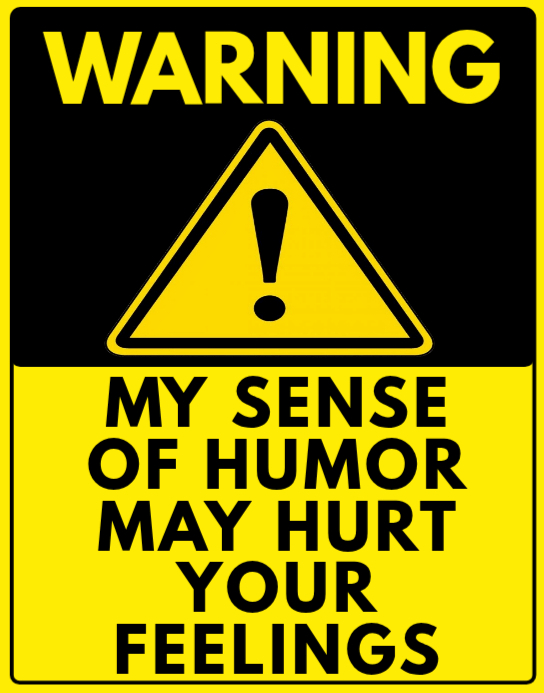Yellow Humor Warning Poster/Wallboard Modelo | PosterMyWall