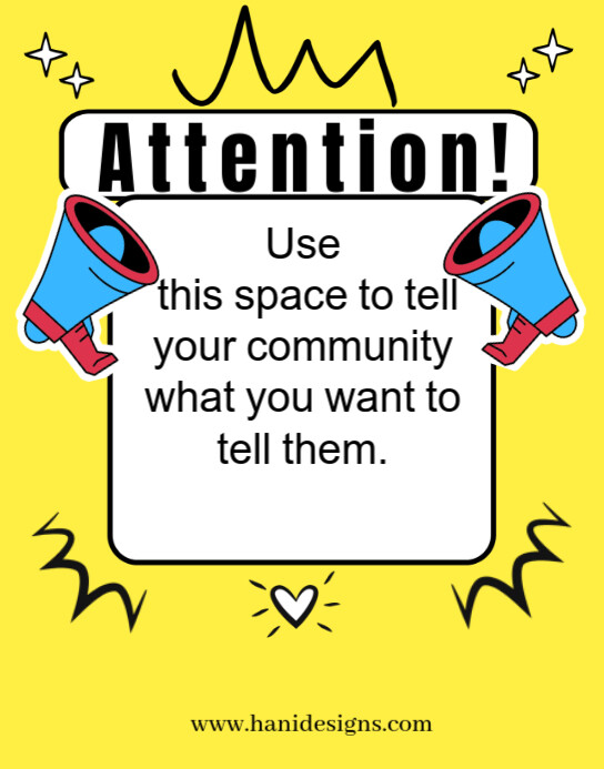 Copy of Yellow Illustrative Attention Poster/wallboard | PosterMyWall