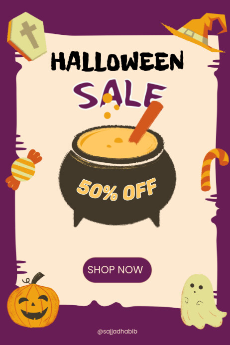 Yellow Illustrative Beige Purple Poster Template | PosterMyWall