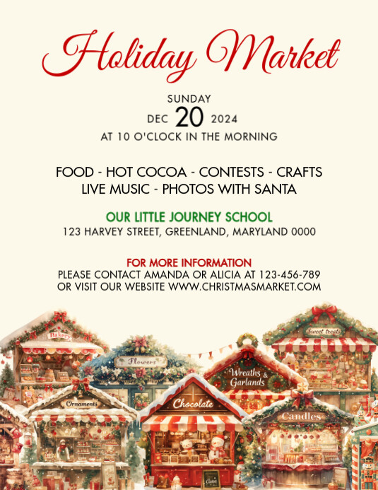 Yellow Illustrative Christmas Market Flyer (us Letter) Template ...
